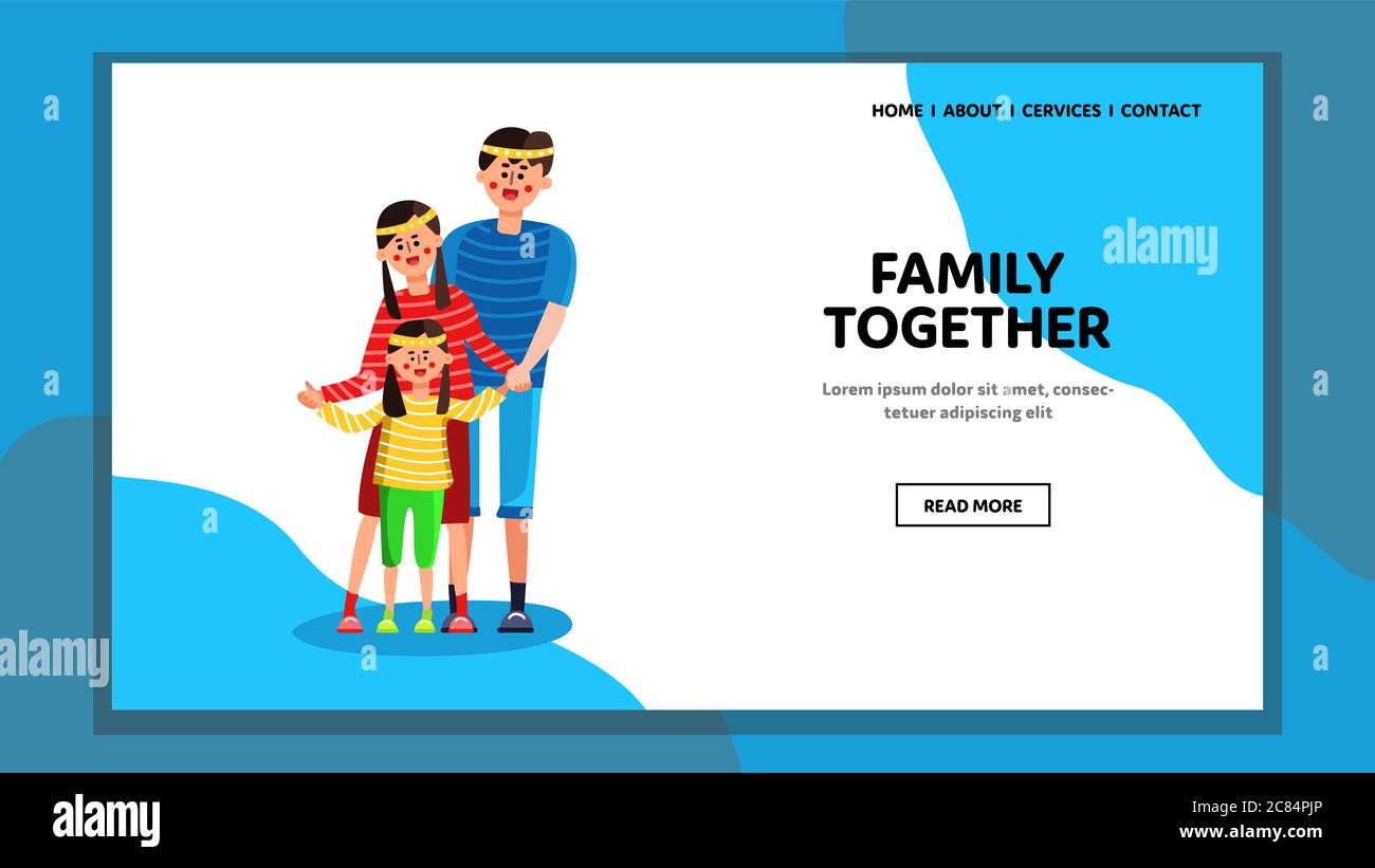 Family Together Standing And Holding Hands Vector Stock Vector Image ...
