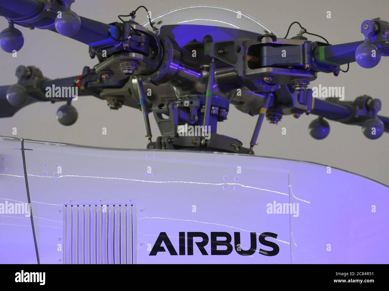 20 July 2020, Bavaria, Donauwörth: The lettering "Airbus" can be seen ...