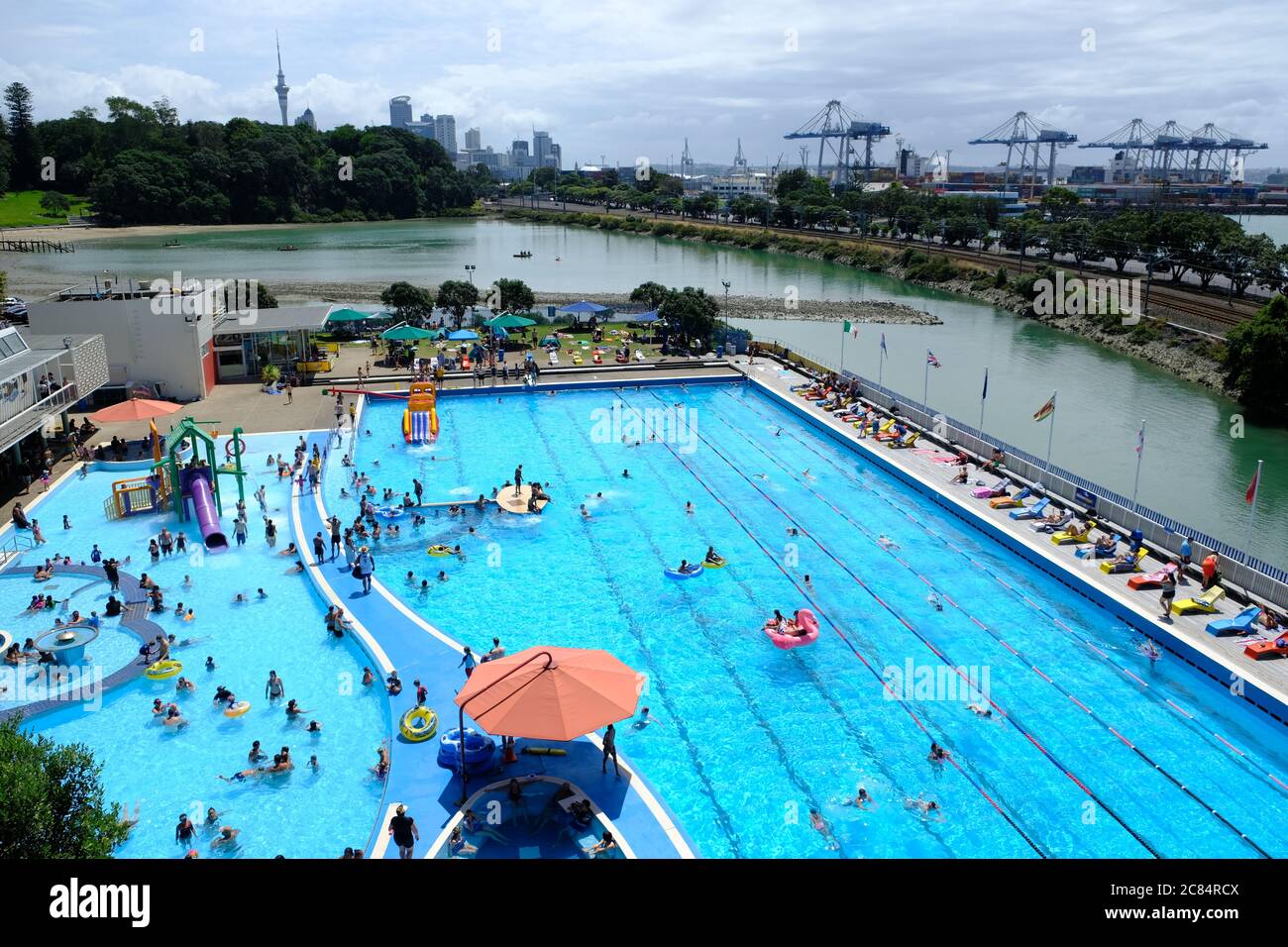 New Zealand Auckland - Public swimming pool Parnell Baths Stock Photo ...
