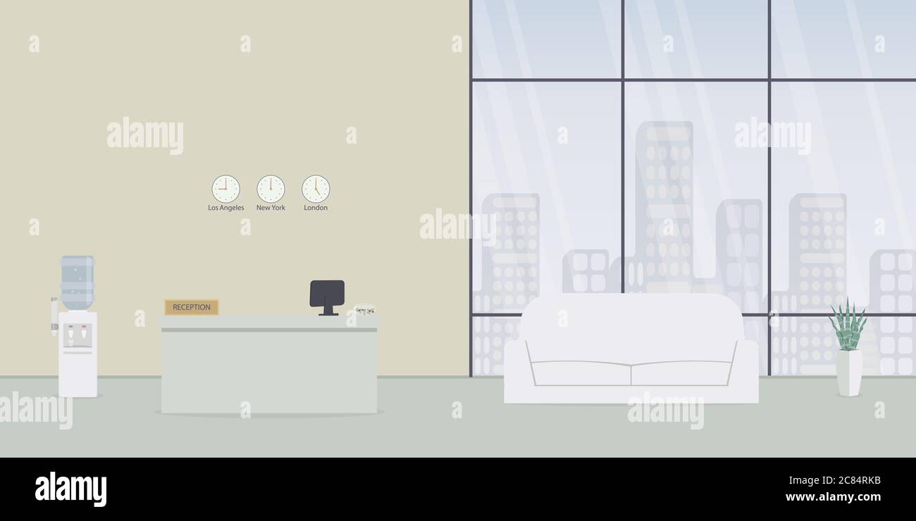 Administrator workplace in hotel or bank. Interior of a modern ...