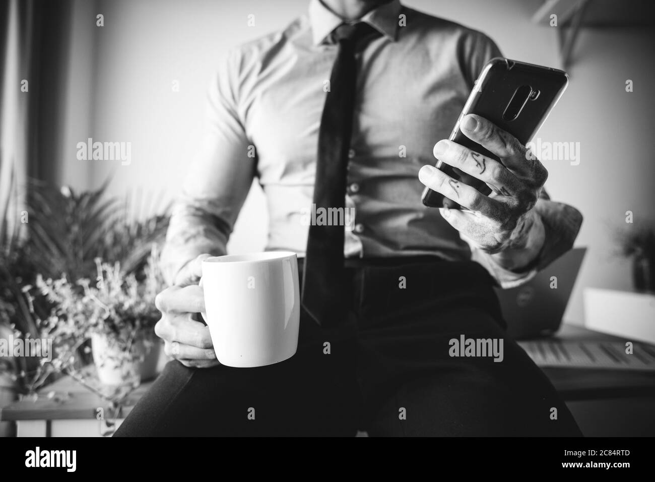 Young woman office desk Black and White Stock Photos & Images - Alamy