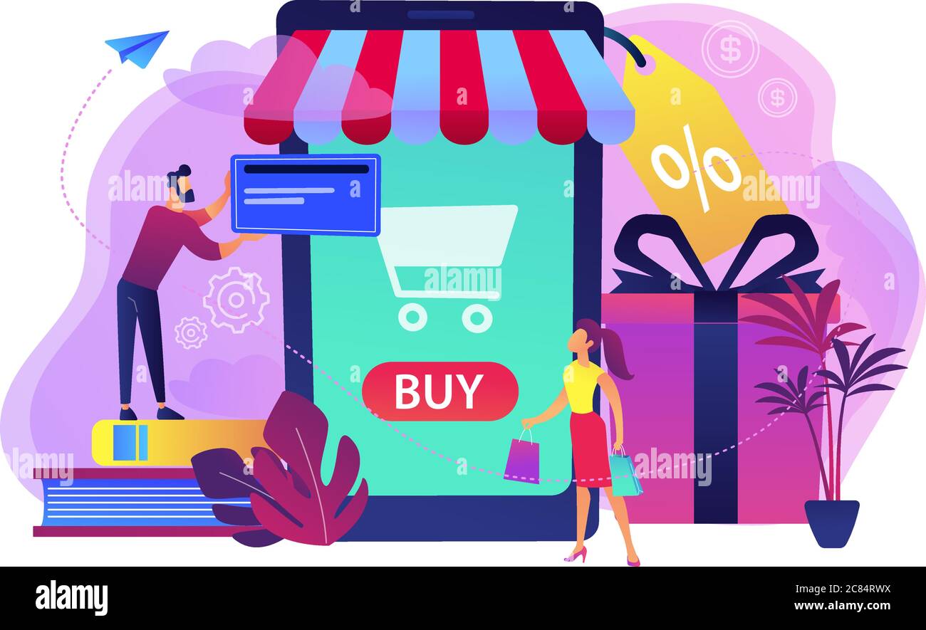 Smart retail in smart city concept illustration Stock Vector Image ...