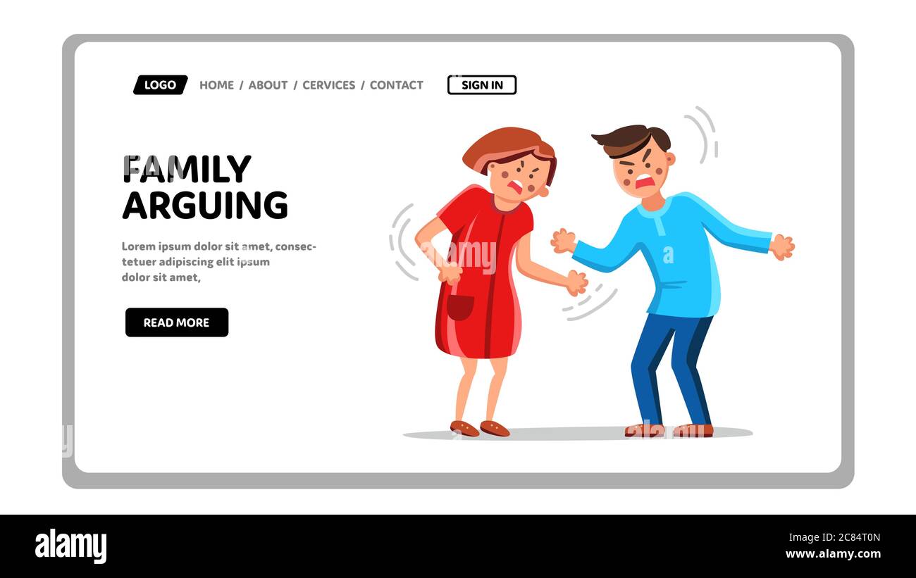 Family Arguing Husband And Wife Screaming Vector Stock Vector Image ...