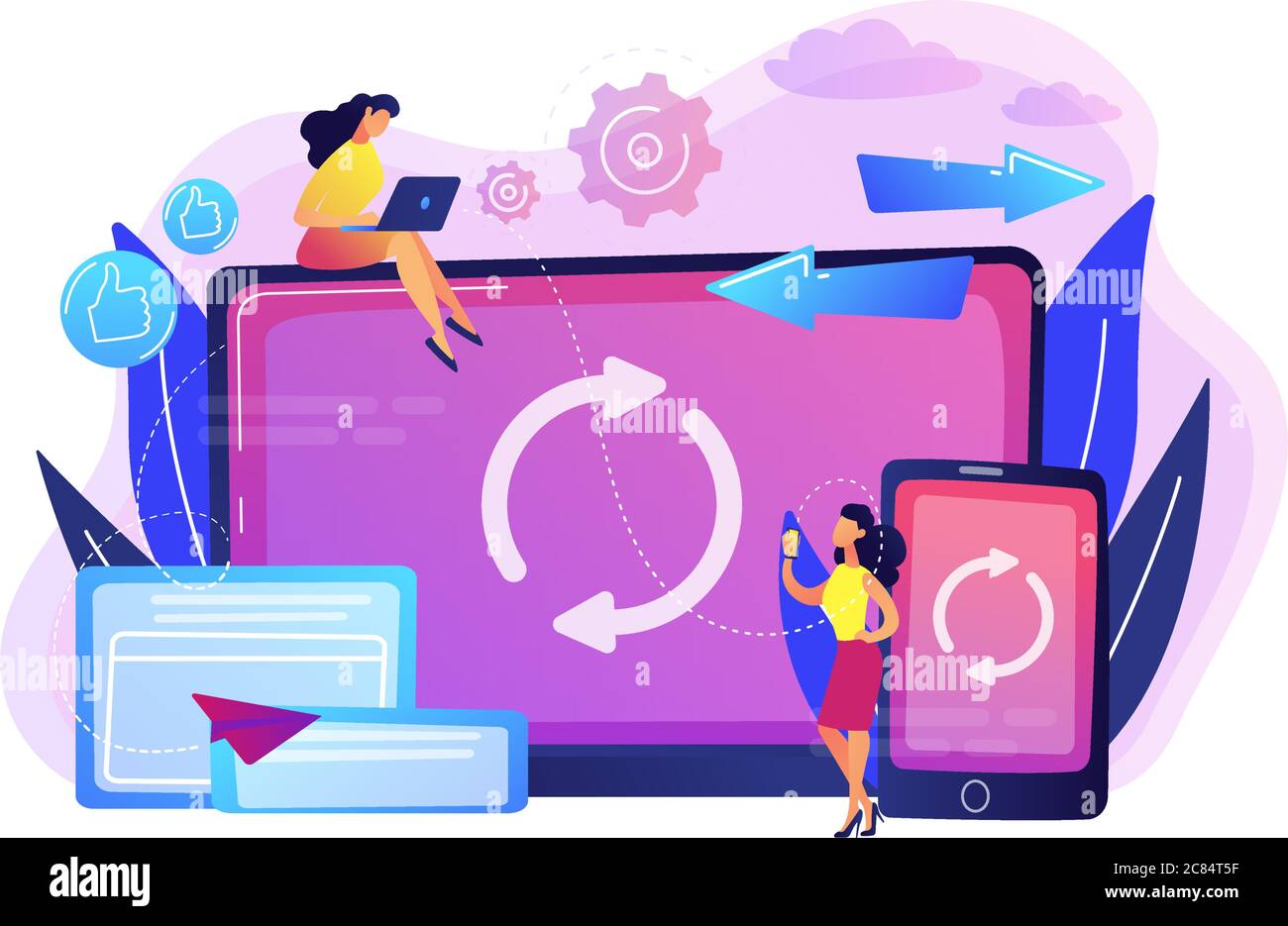 Cross-device syncing concept vector illustration Stock Vector Image ...