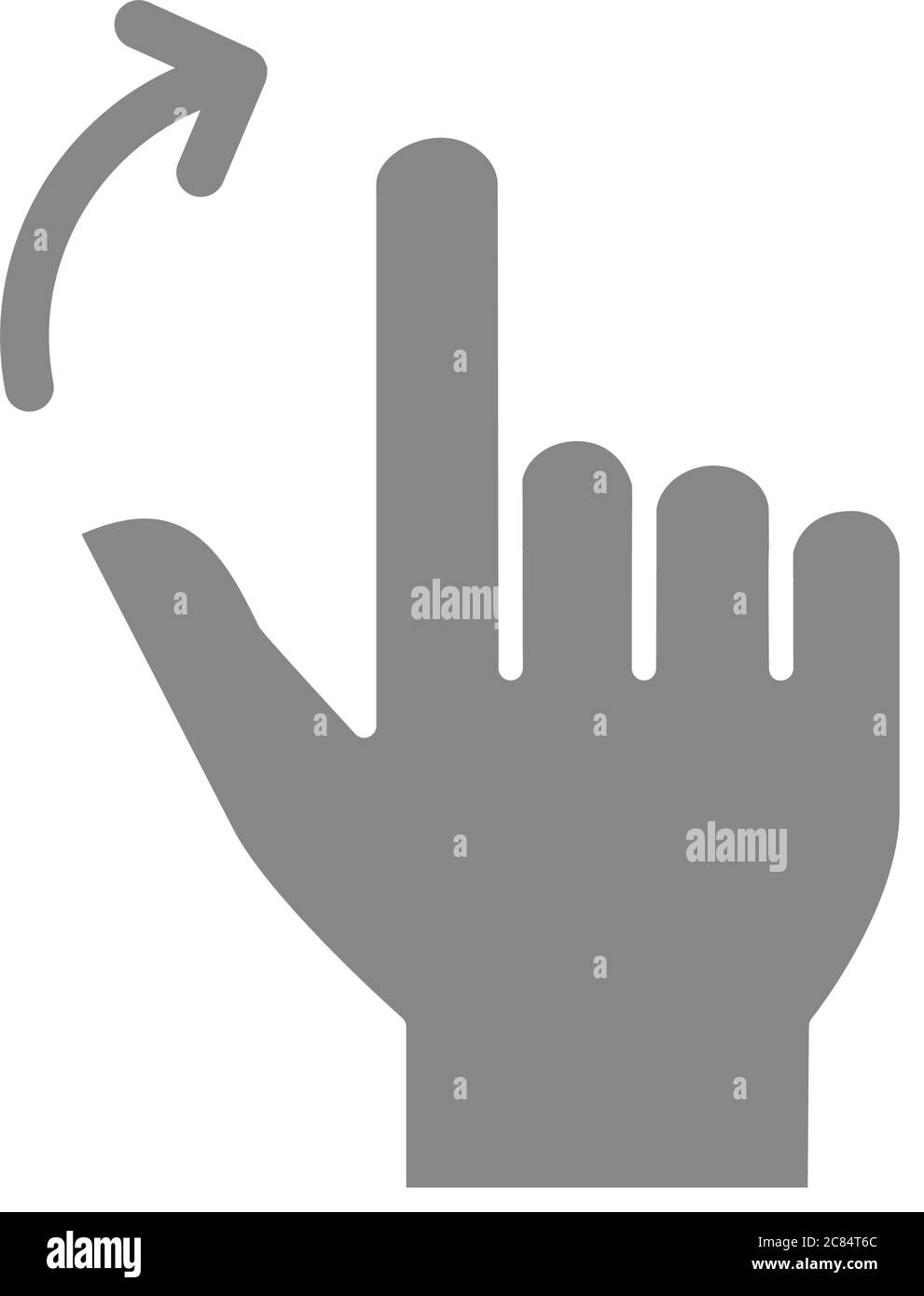 Two fingers flick right grey icon. Touch screen hand gesture symbol ...
