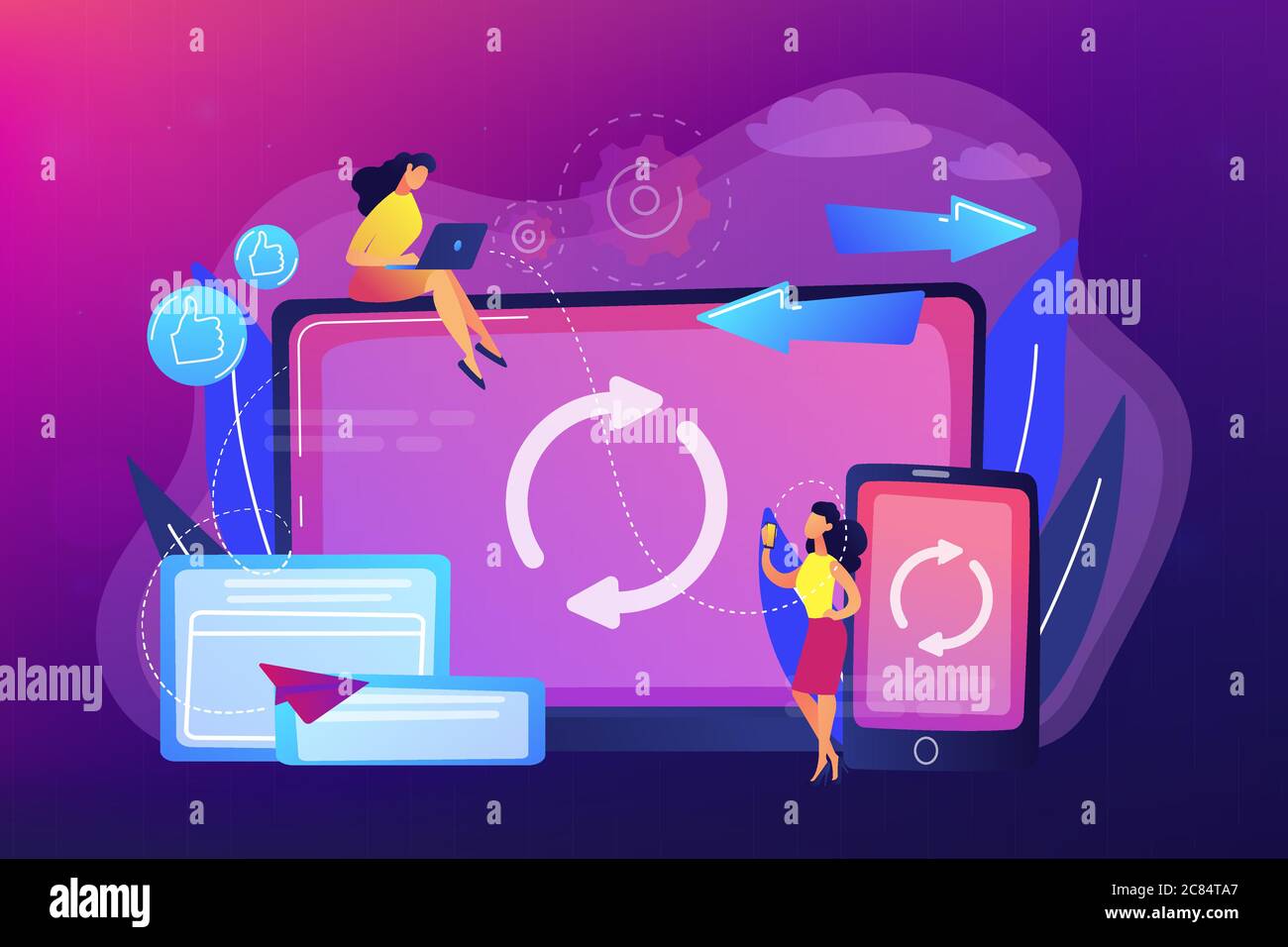 Cross-device syncing concept vector illustration Stock Vector Image ...