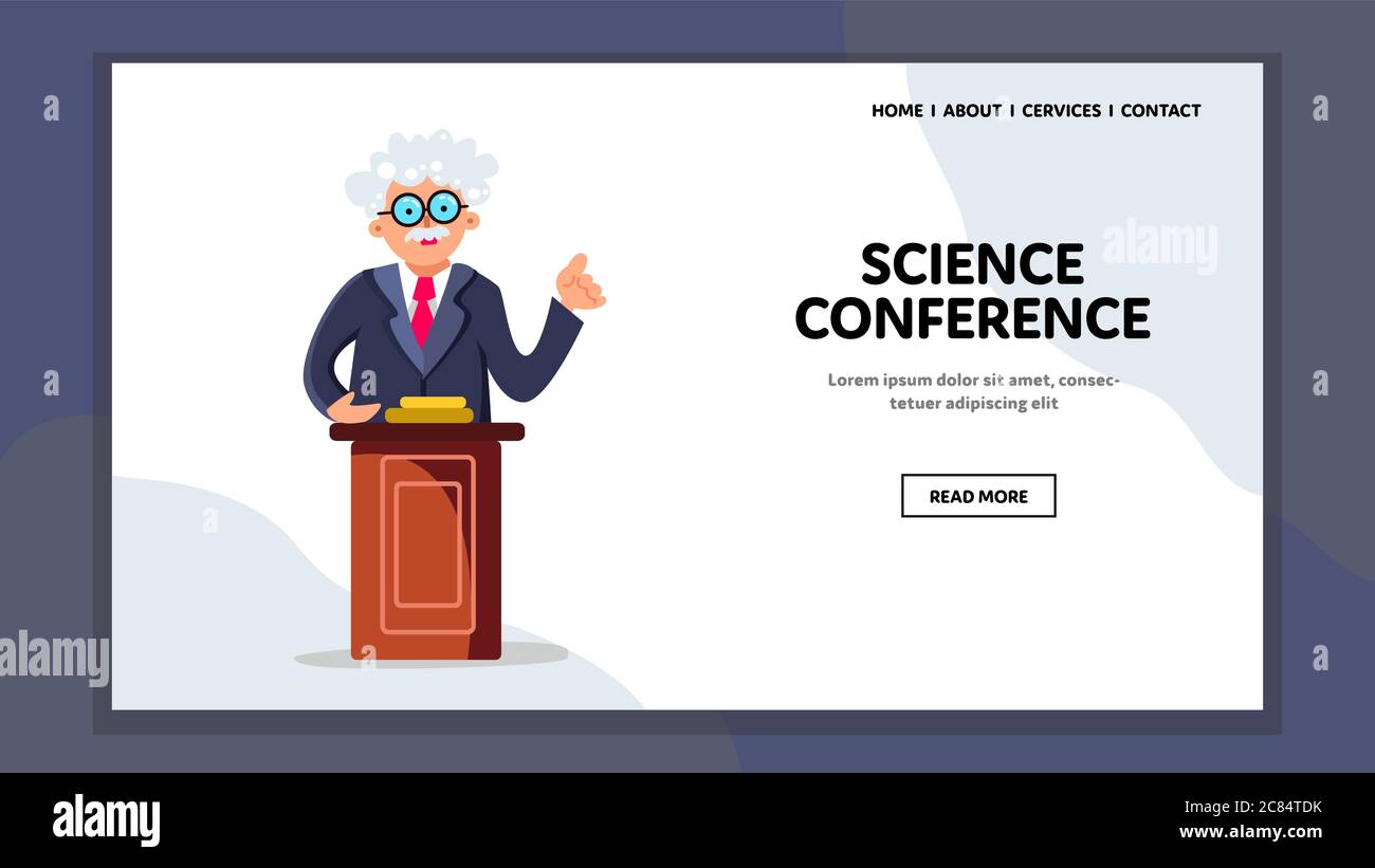 Science Conference Professor Talking Report Vector Illustration Stock ...