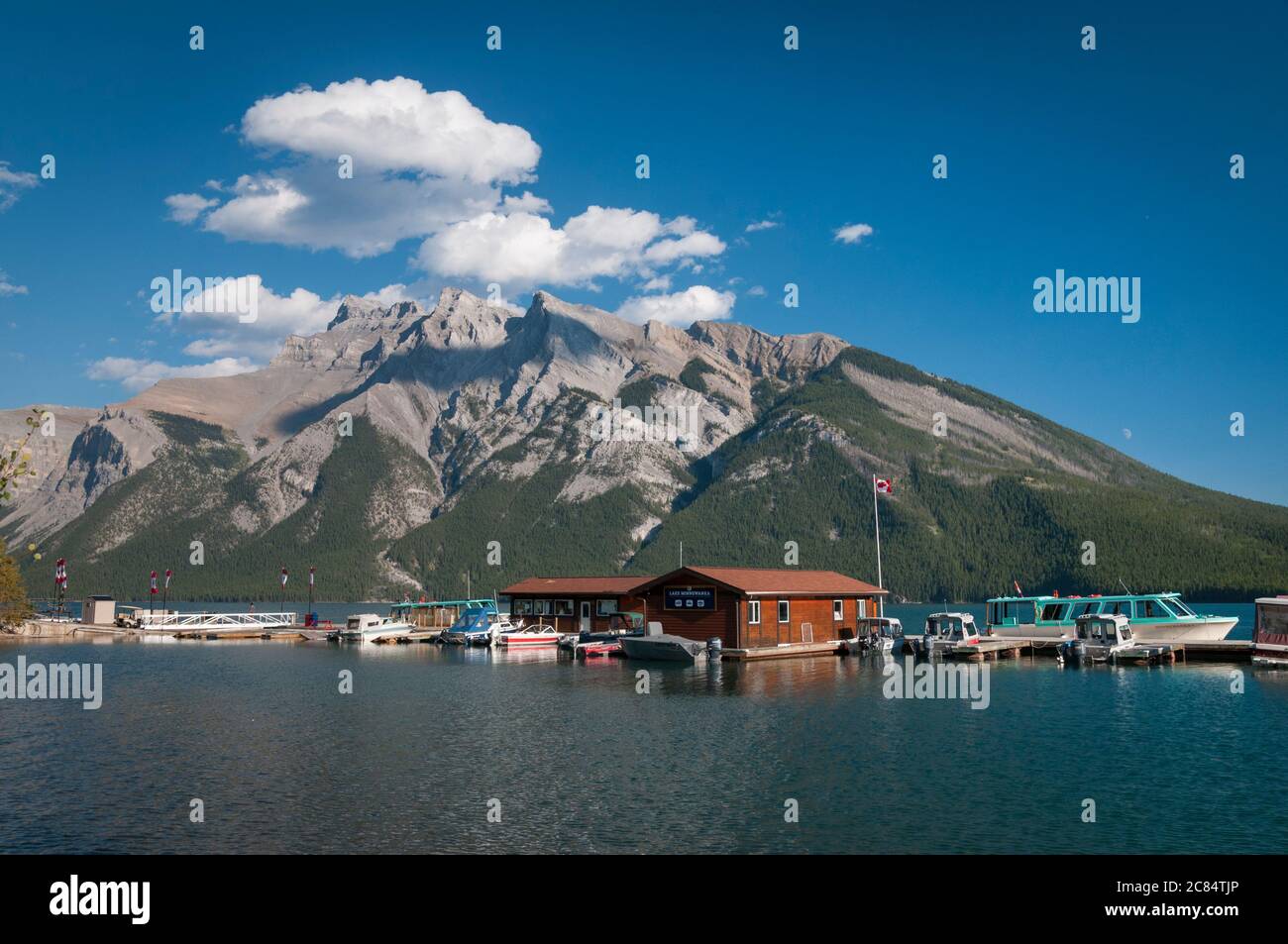 Rocky mountains banff national park canada flag hi-res stock ...