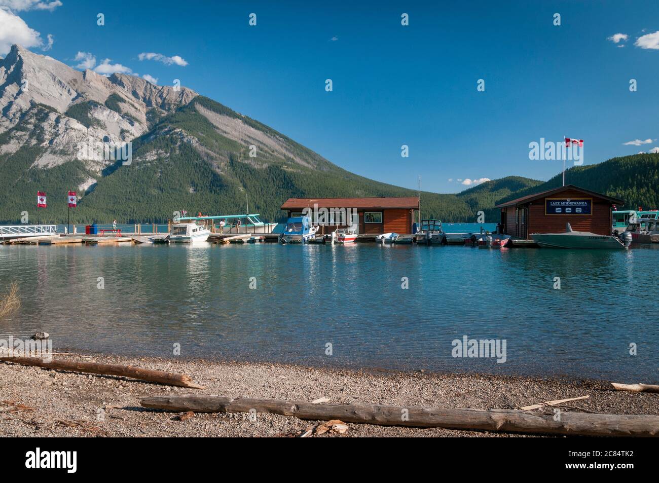 Rocky mountains banff national park canada flag hi-res stock ...