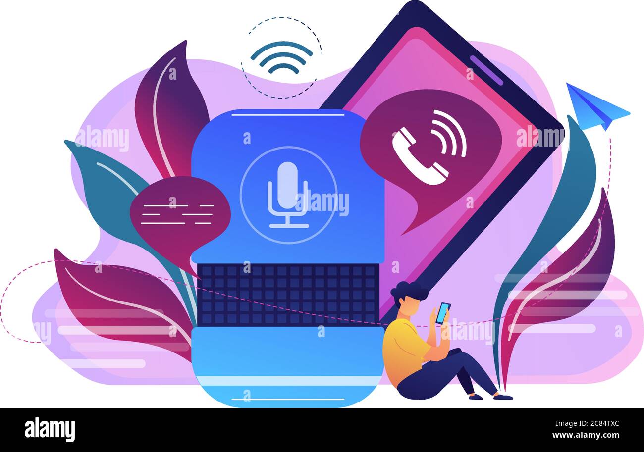 Hands-free phone calling concept vector illustration Stock Vector Image ...