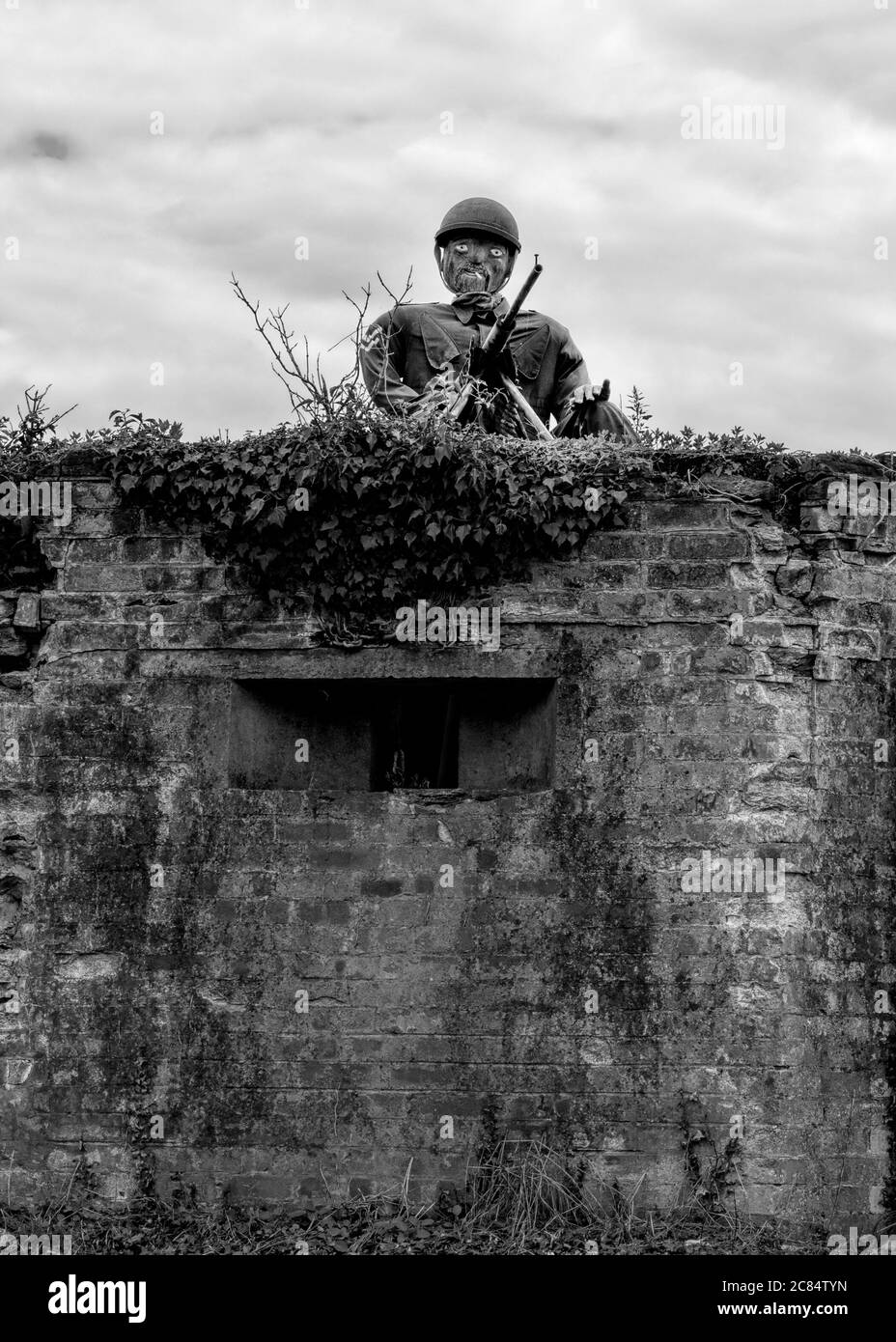 Concrete machine gun pillbox Black and White Stock Photos & Images - Alamy