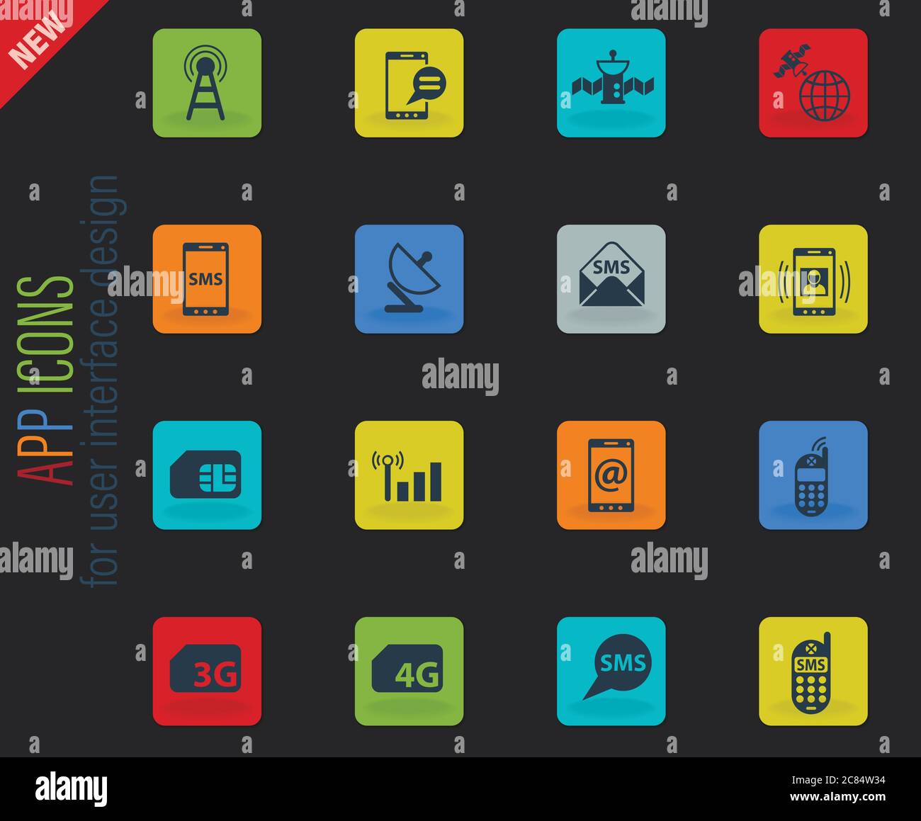 mobile connection icon set Stock Vector Image & Art - Alamy