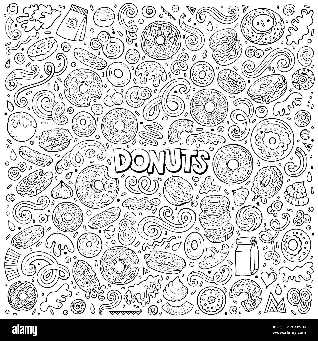 Glaze donut icon cartoon Black and White Stock Photos & Images - Alamy