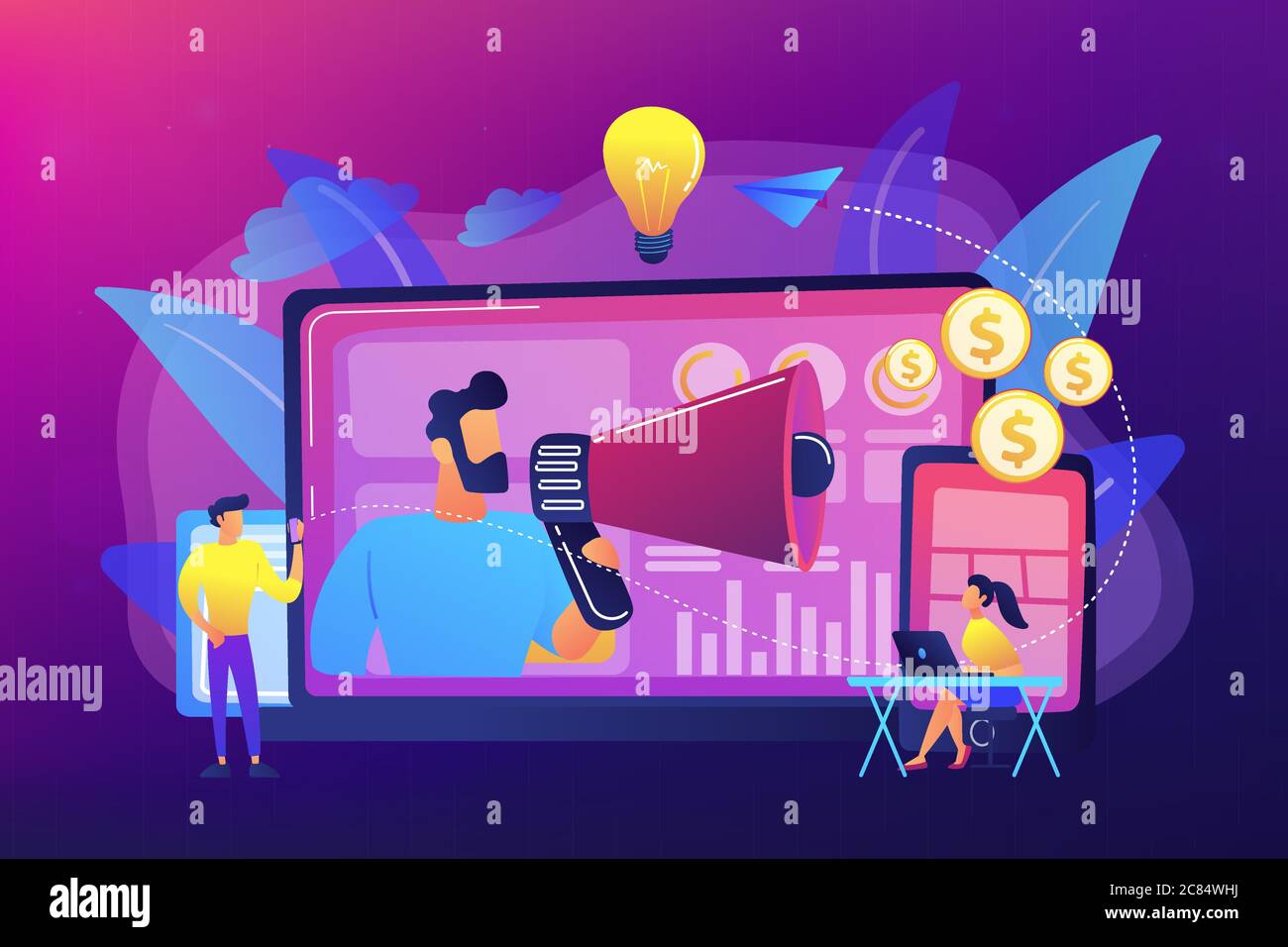 Cross-device marketing concept vector illustration Stock Vector Image ...