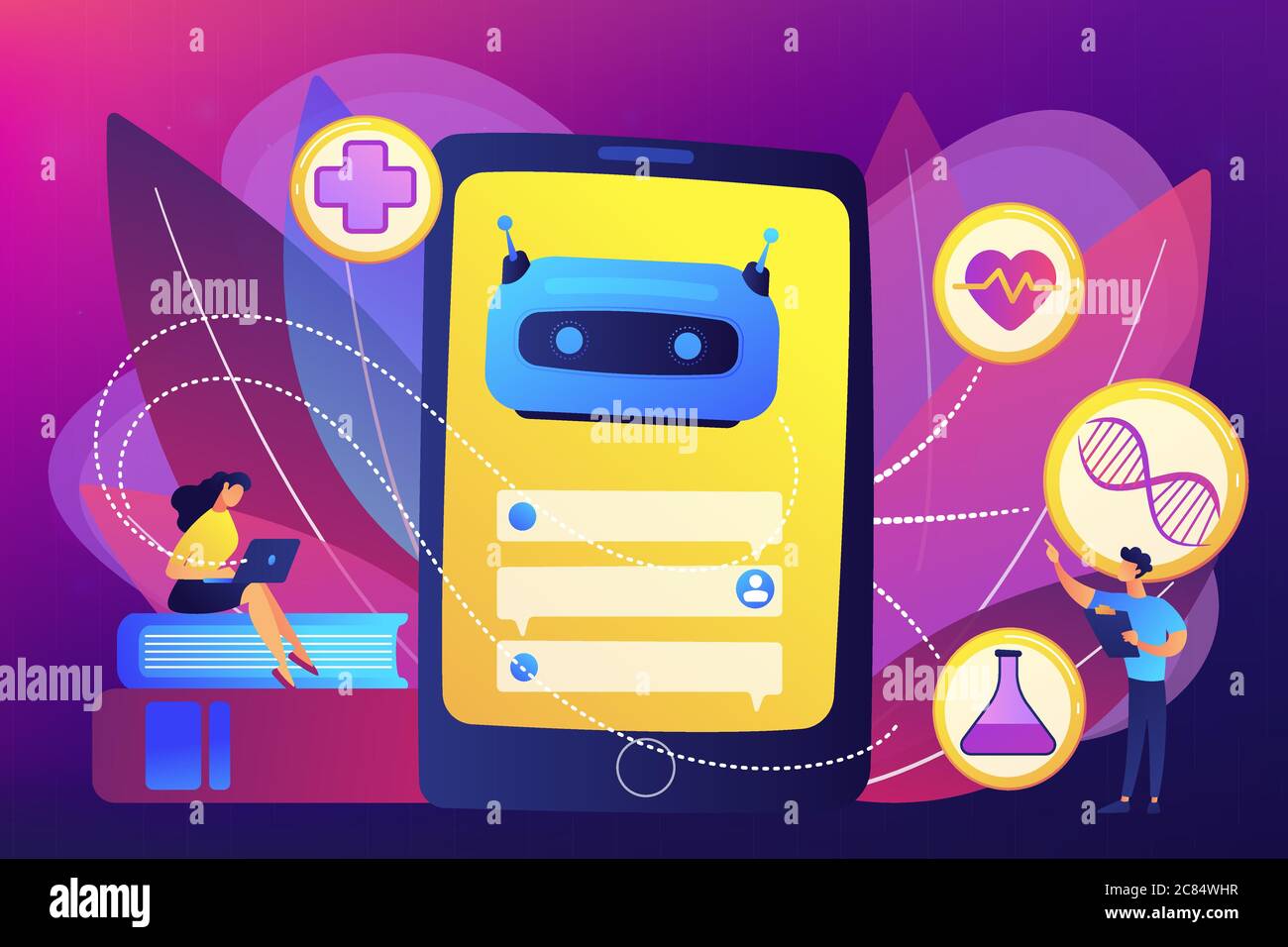 Chatbot in healthcare concept vector illustration Stock Vector Image ...