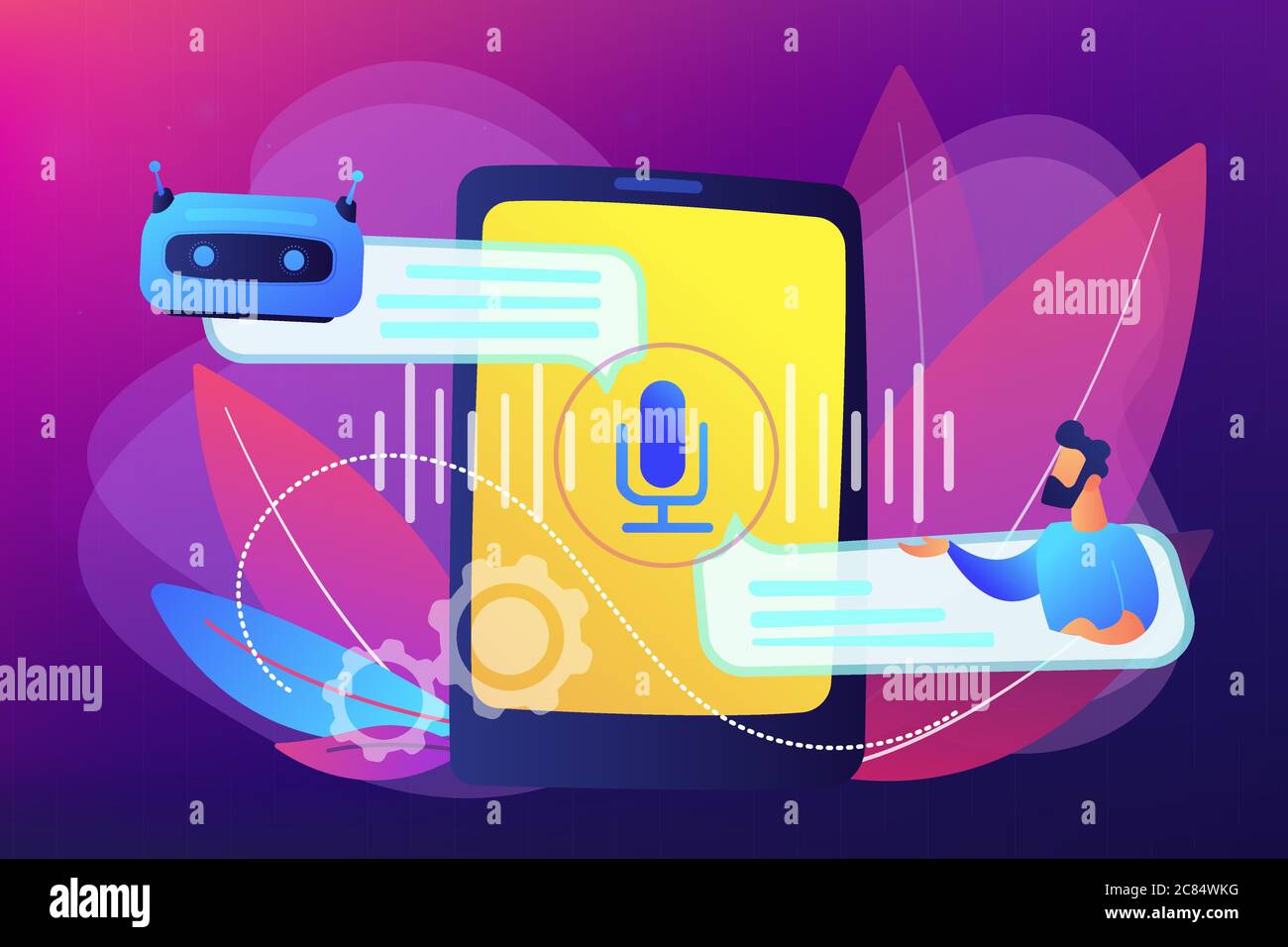 Chatbot voice controlled virtual assistant concept vector illustration ...