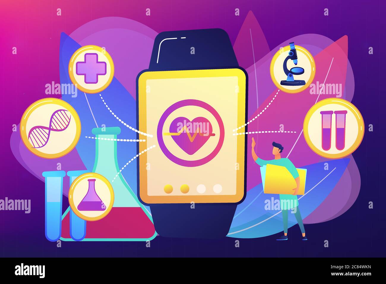 Smartwatch health tracker concept vector illustration Stock Vector ...