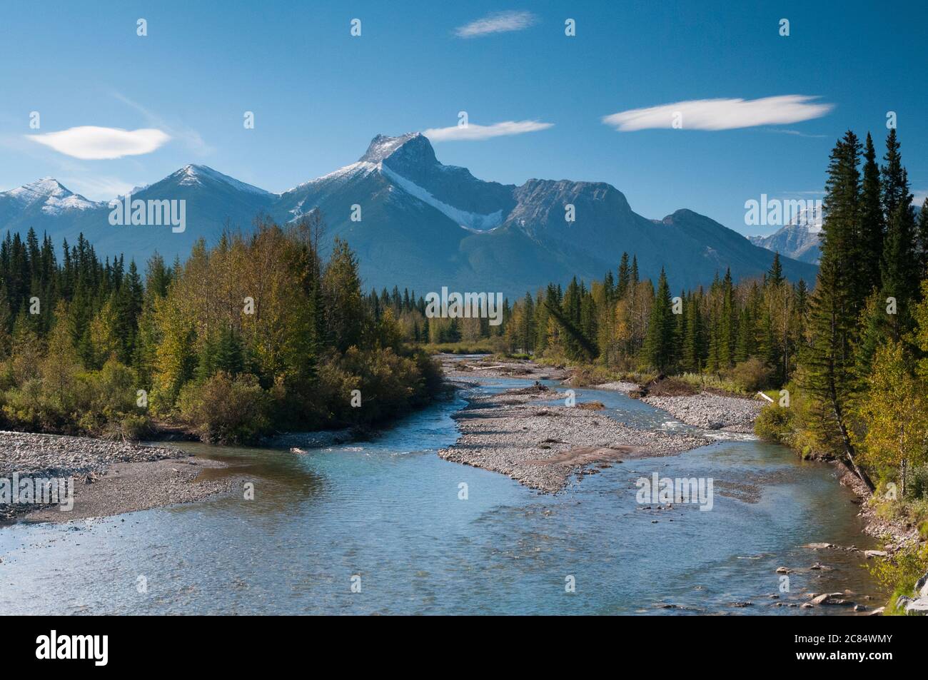 Kananaskis River and the Mackay Hills, The Wedge and Limestone Ridge ...