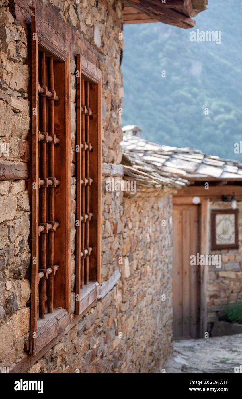 Window detail for traditional and authentic Bulgarian 19th century ...