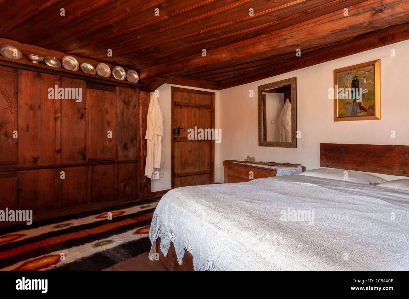 Old unique 18th century bedroom interior of traditional Bulgarian ...