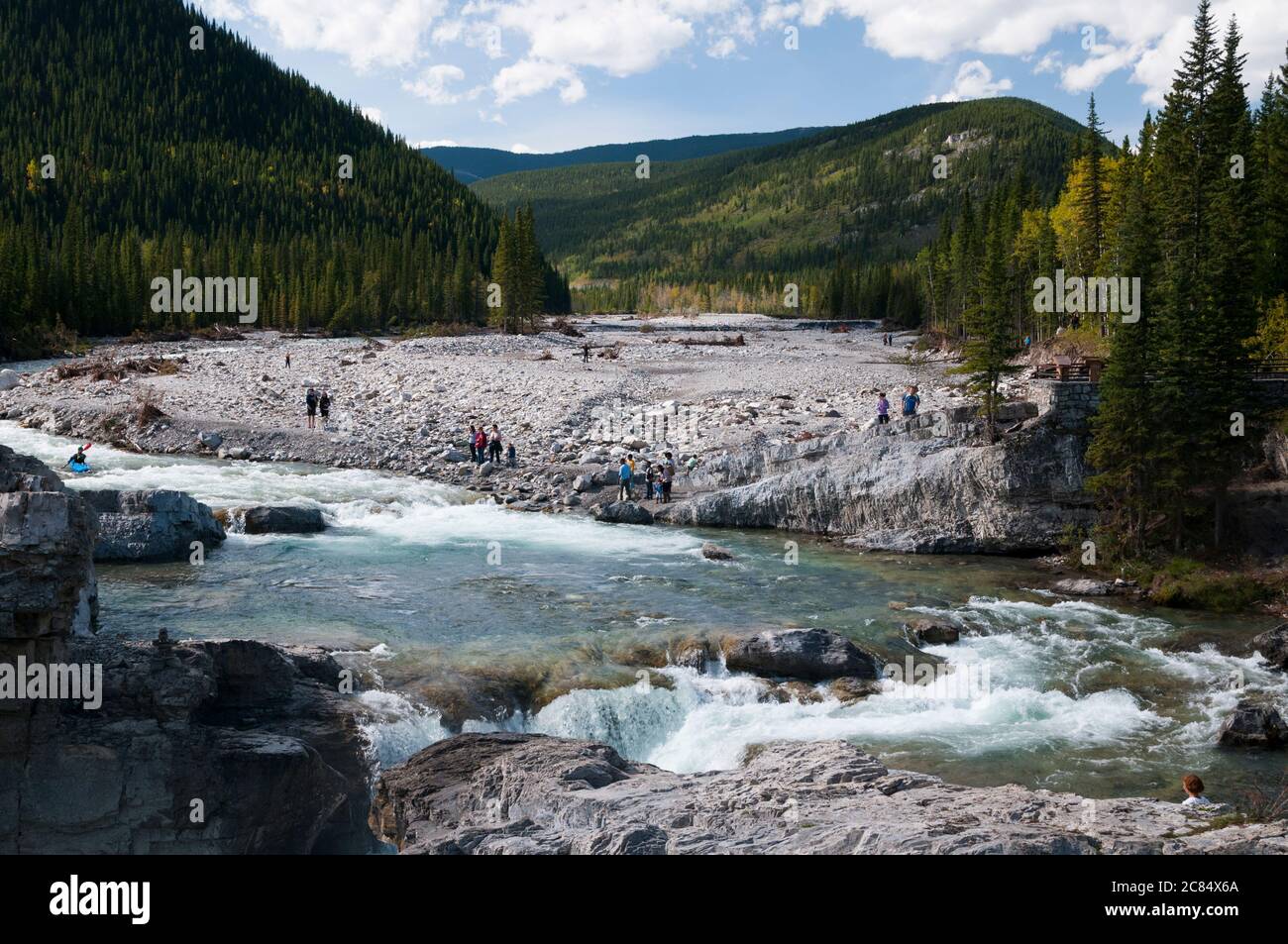 The Elbow River at Elbow Falls, Bragg Creek, Alberta, Canada Stock ...