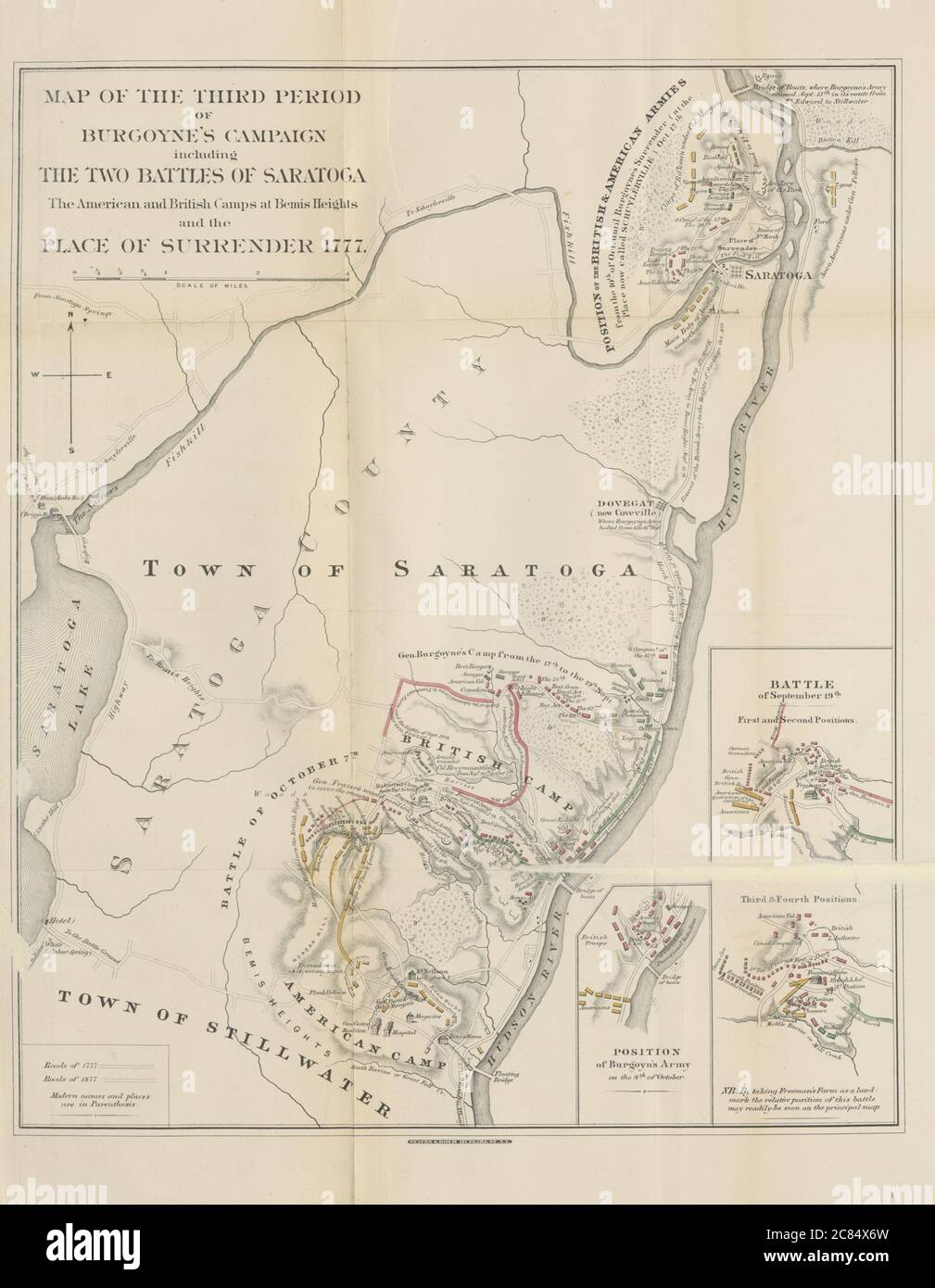 Battle of saratoga map hi-res stock photography and images - Alamy