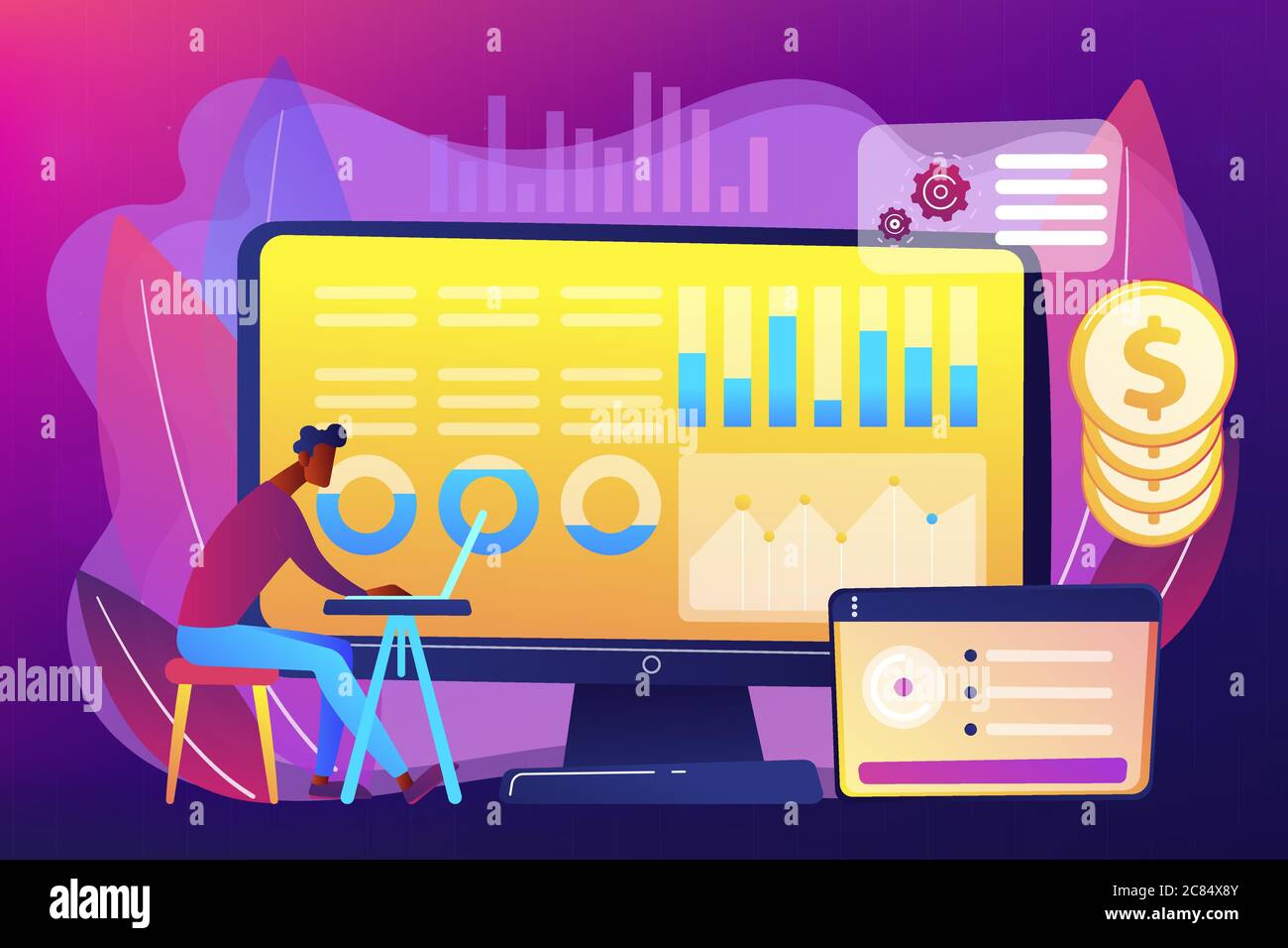 Financial data management concept vector illustration Stock Vector ...
