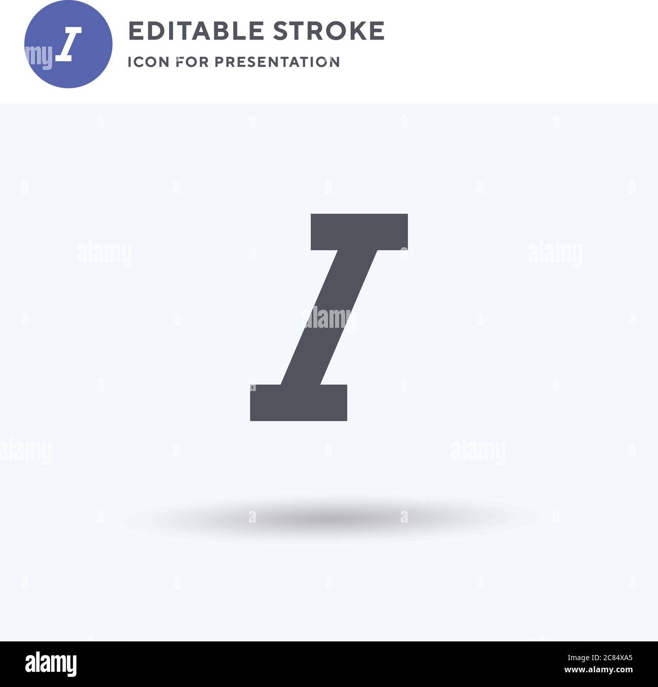 Italics icon vector, filled flat sign, solid pictogram isolated on white, logo illustration ...