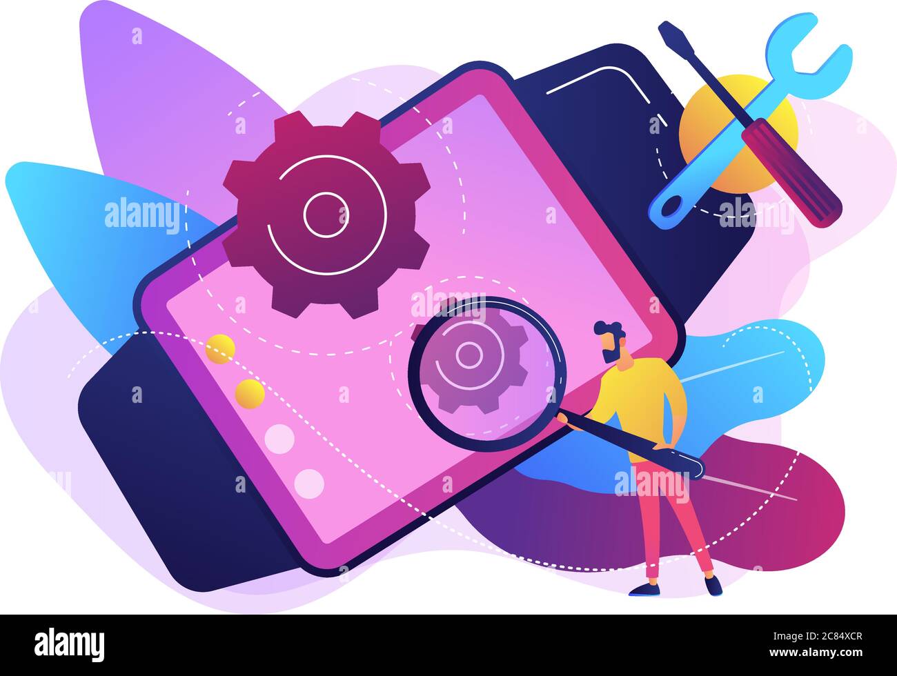 Mobile device repair concept vector illustration Stock Vector Image ...
