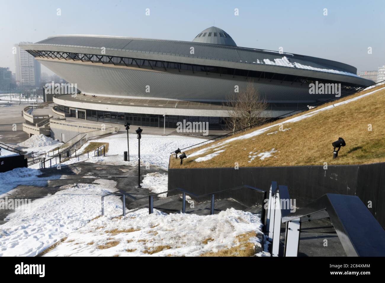 Spodek Arena in winter Stock Photo - Alamy