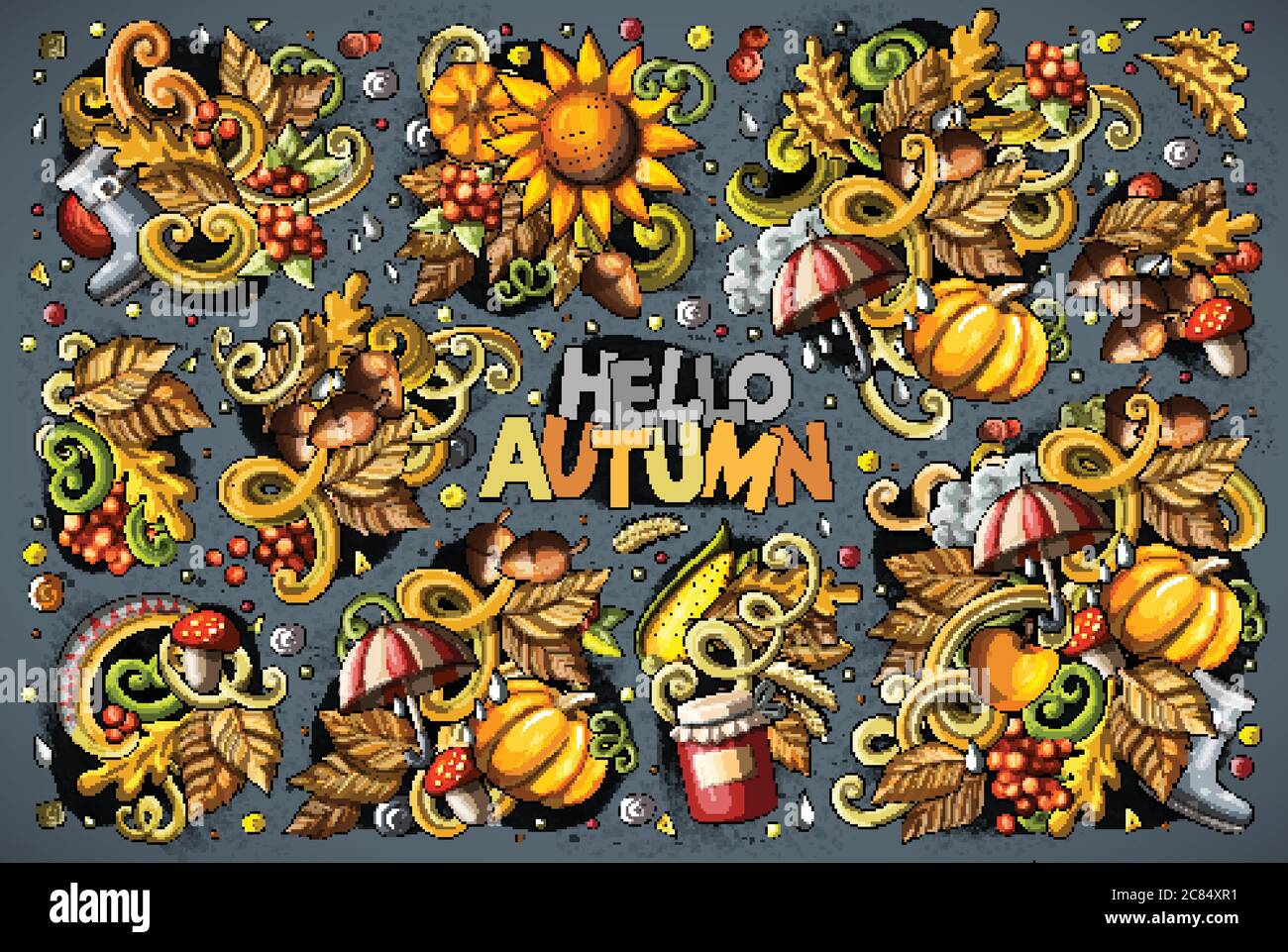 Set of Autumn theme items, objects and symbols Stock Vector Image & Art ...