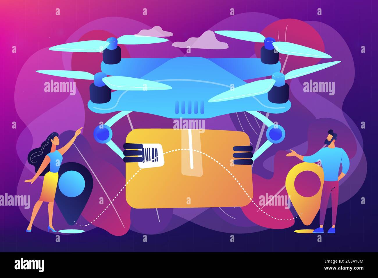 Drone delivery concept vector illustration Stock Vector Image & Art - Alamy