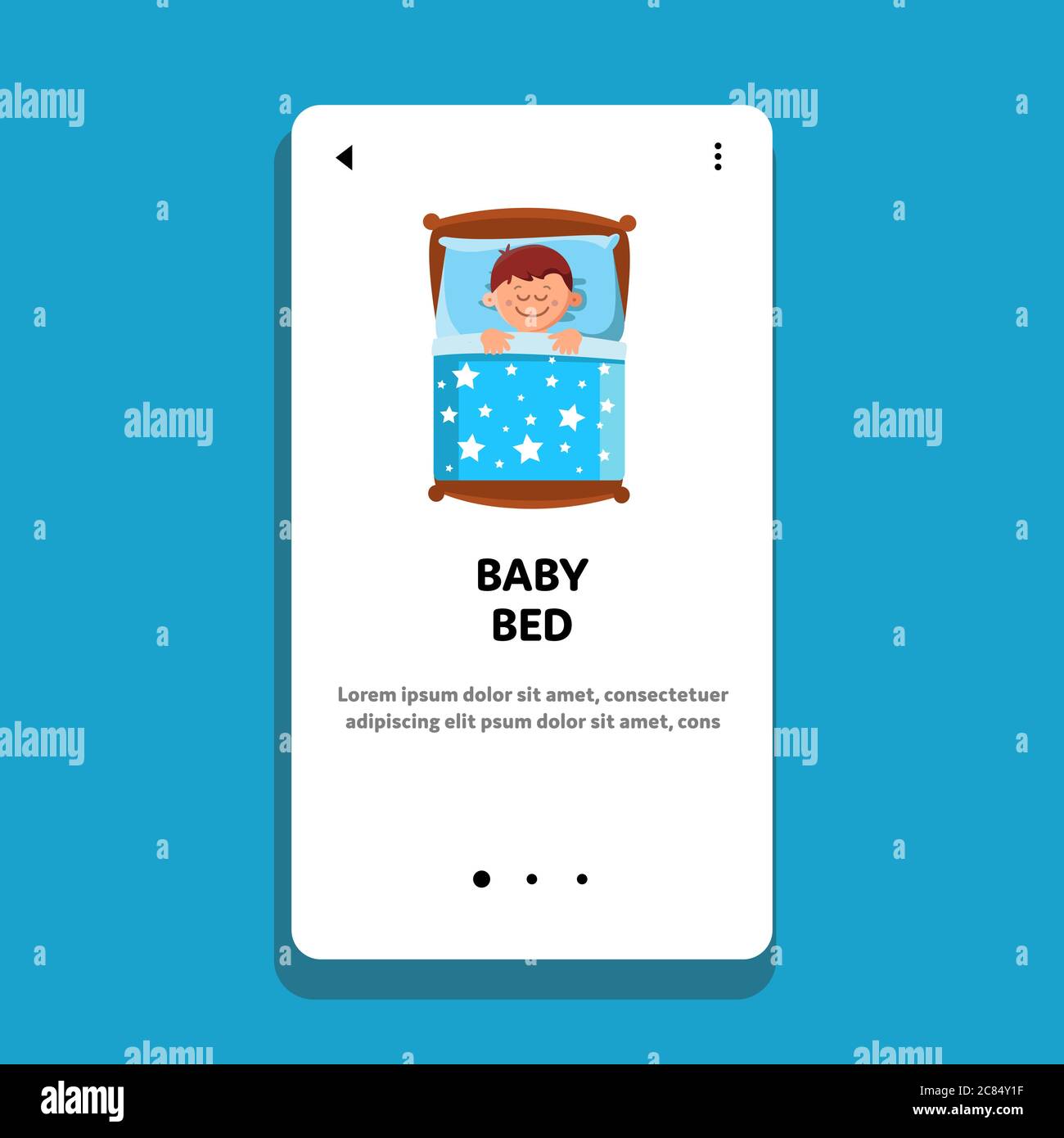 Baby In Bed Sleeping, Boy Sweet Dreams Vector Stock Vector Image & Art ...