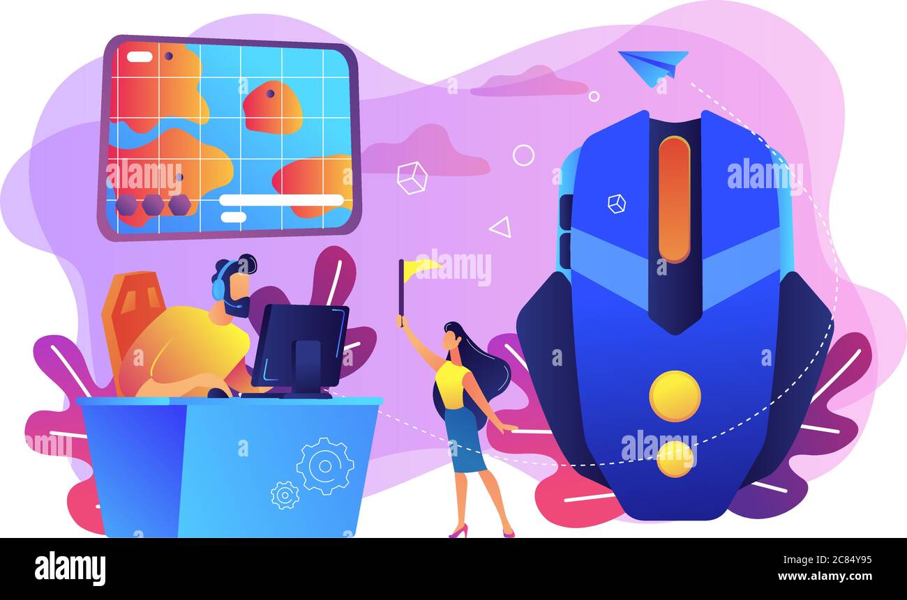 Strategy online games concept vector illustration Stock Vector Image ...