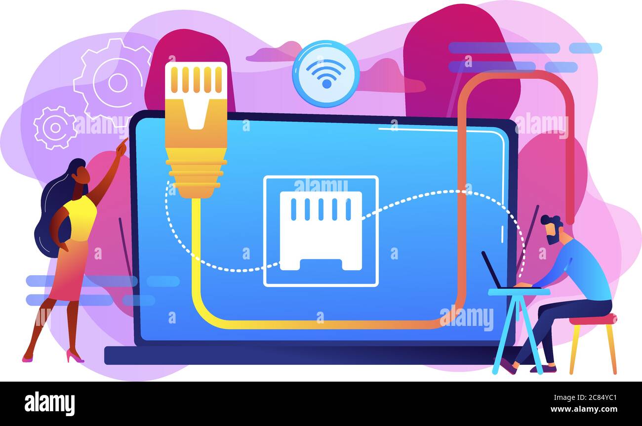 Ethernet Connection Concept Vector Illustration Stock Vector Image And Art Alamy