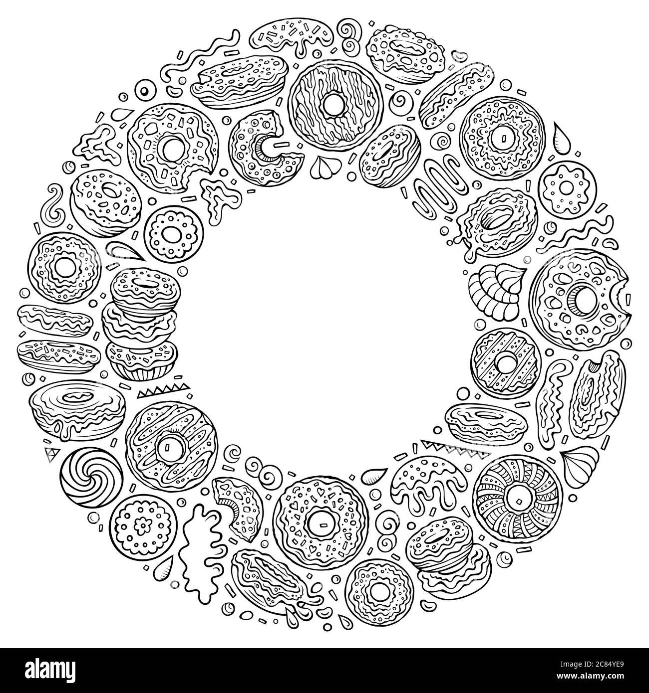 Glaze donut icon cartoon Black and White Stock Photos & Images - Alamy