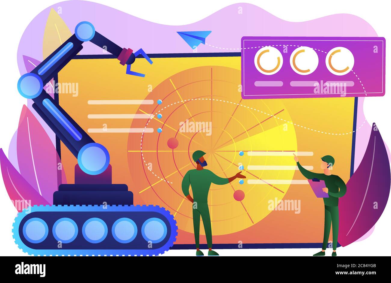 Military robotics concept vector illustration Stock Vector Image & Art ...