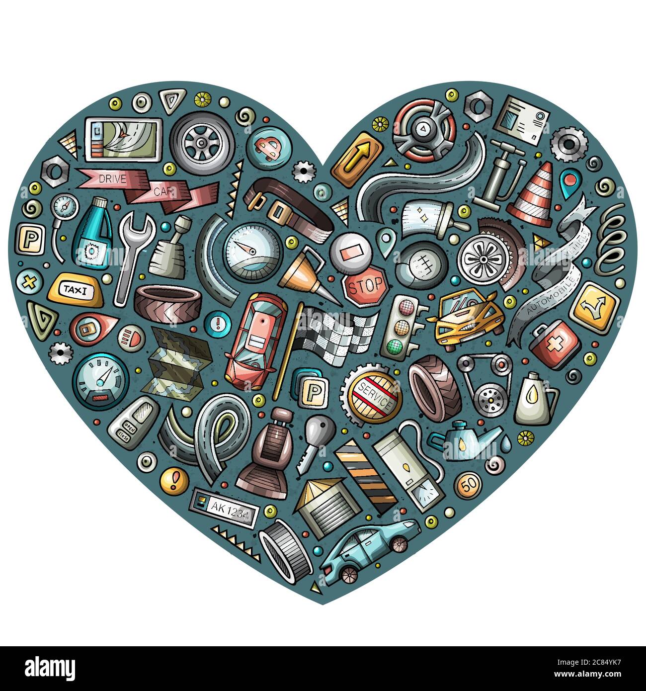 Vector set of Automobile cartoon objects Stock Vector Image & Art - Alamy