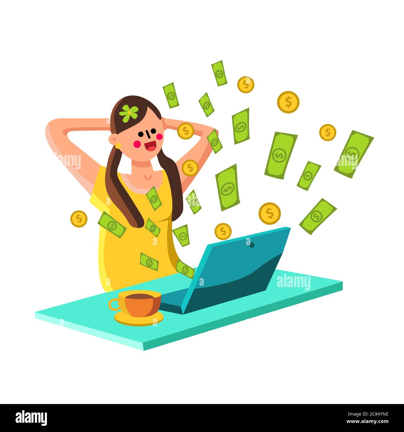 Passive Income Online Financial Business Vector Illustration Stock ...