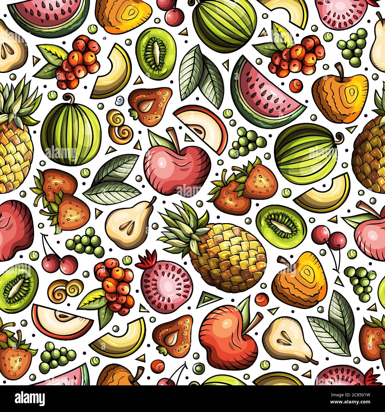 Cartoon hand-drawn Diet food seamless pattern Stock Vector Image & Art ...