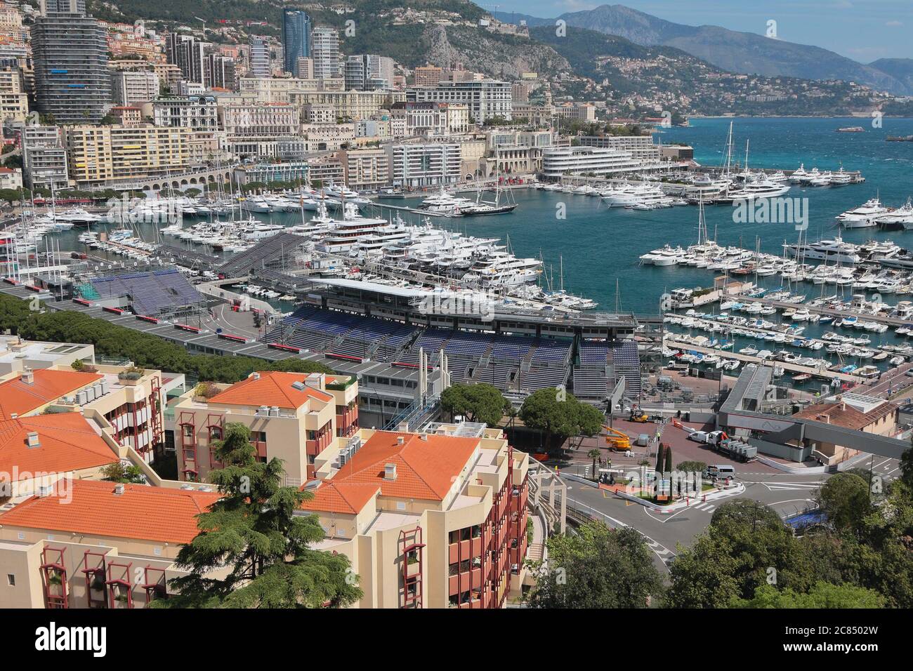 Yacht port and city on seashore. Monte Carlo, Monaco Stock Photo - Alamy