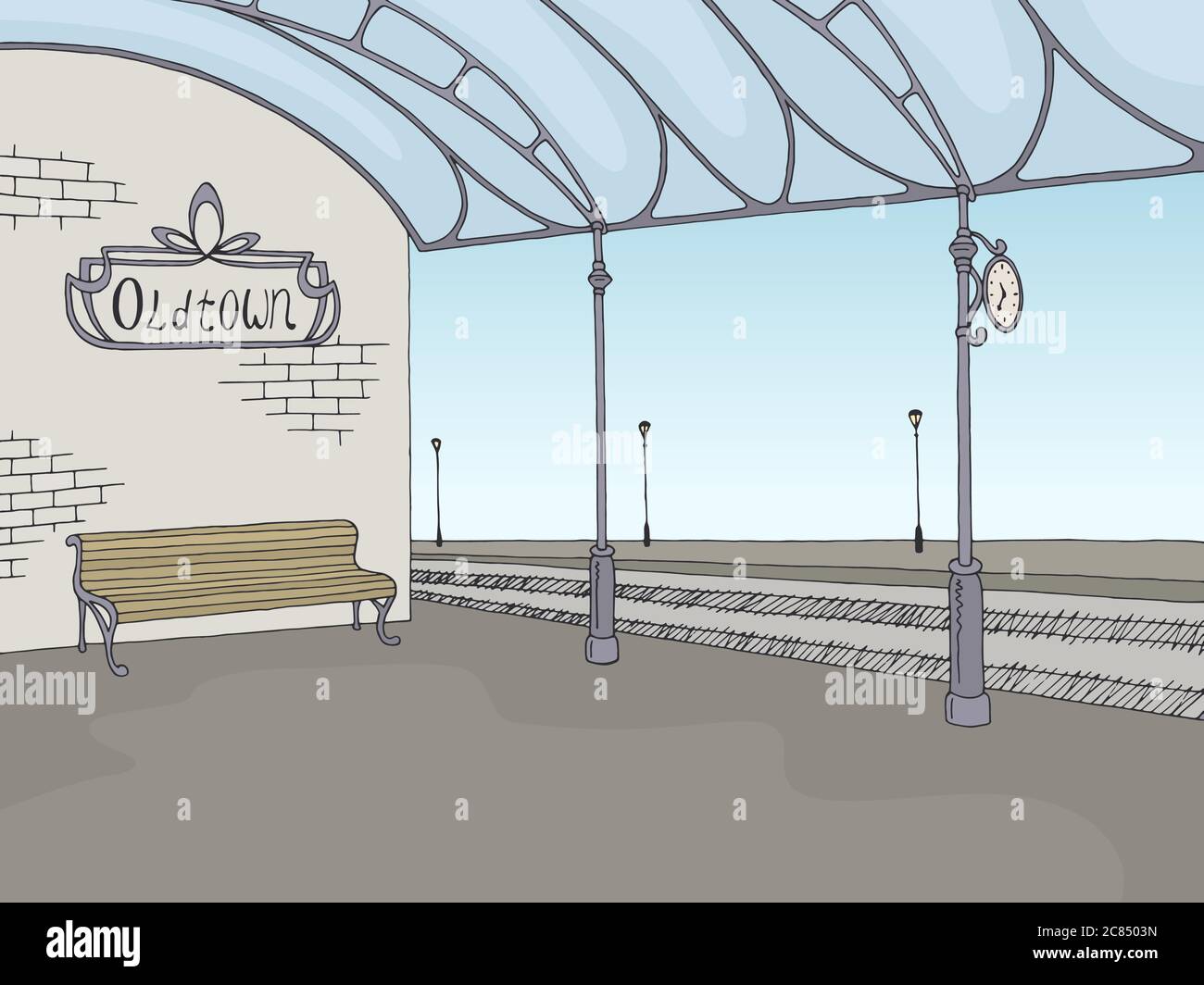 Old Train Station Drawing