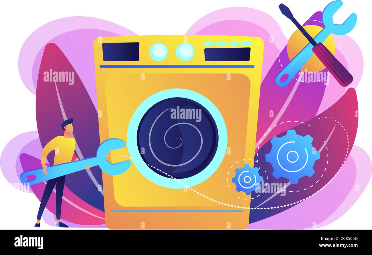 Repair of household appliances concept vector illustration Stock Vector ...