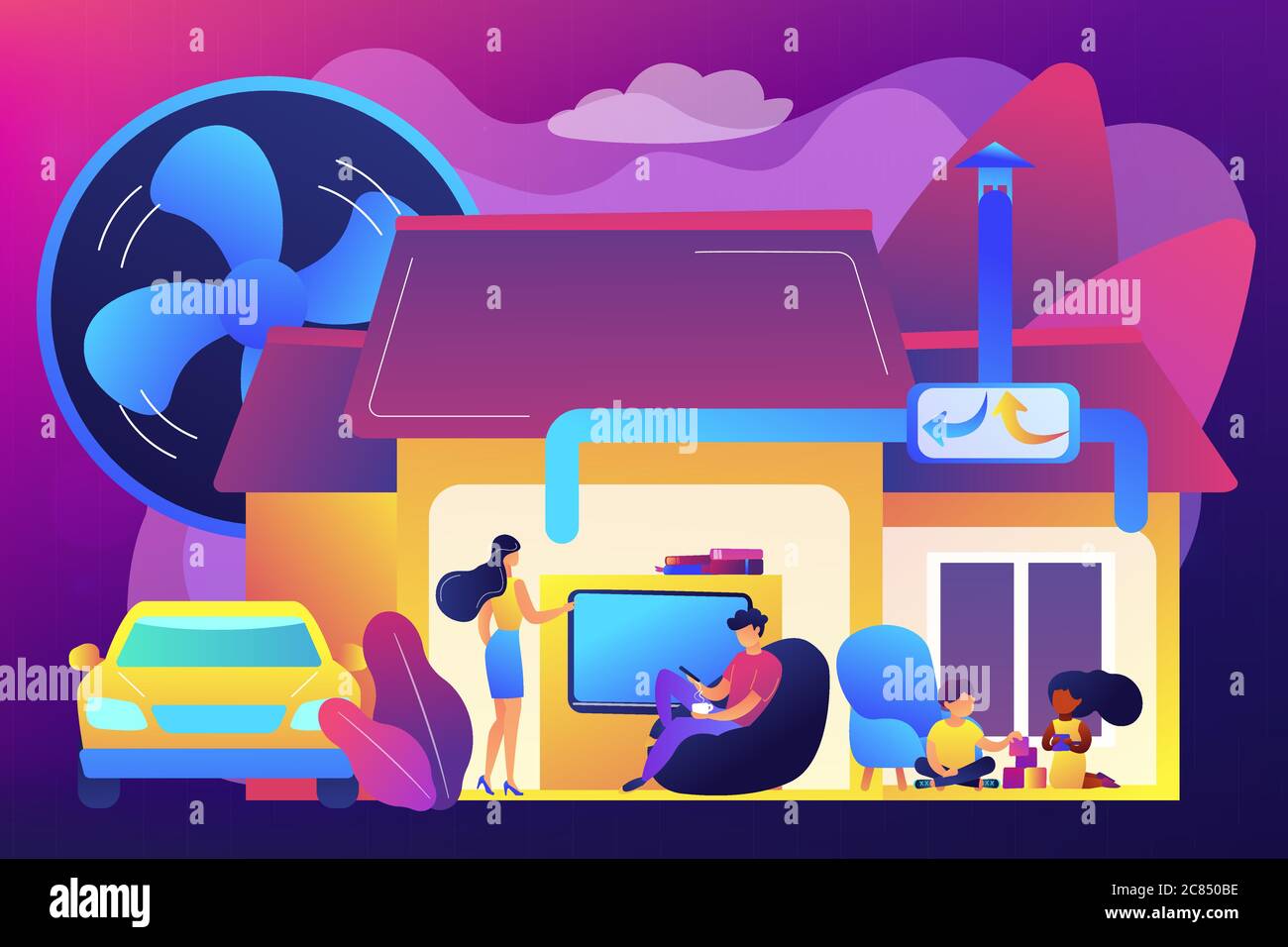 Ventilation system concept vector illustration Stock Vector Image & Art ...