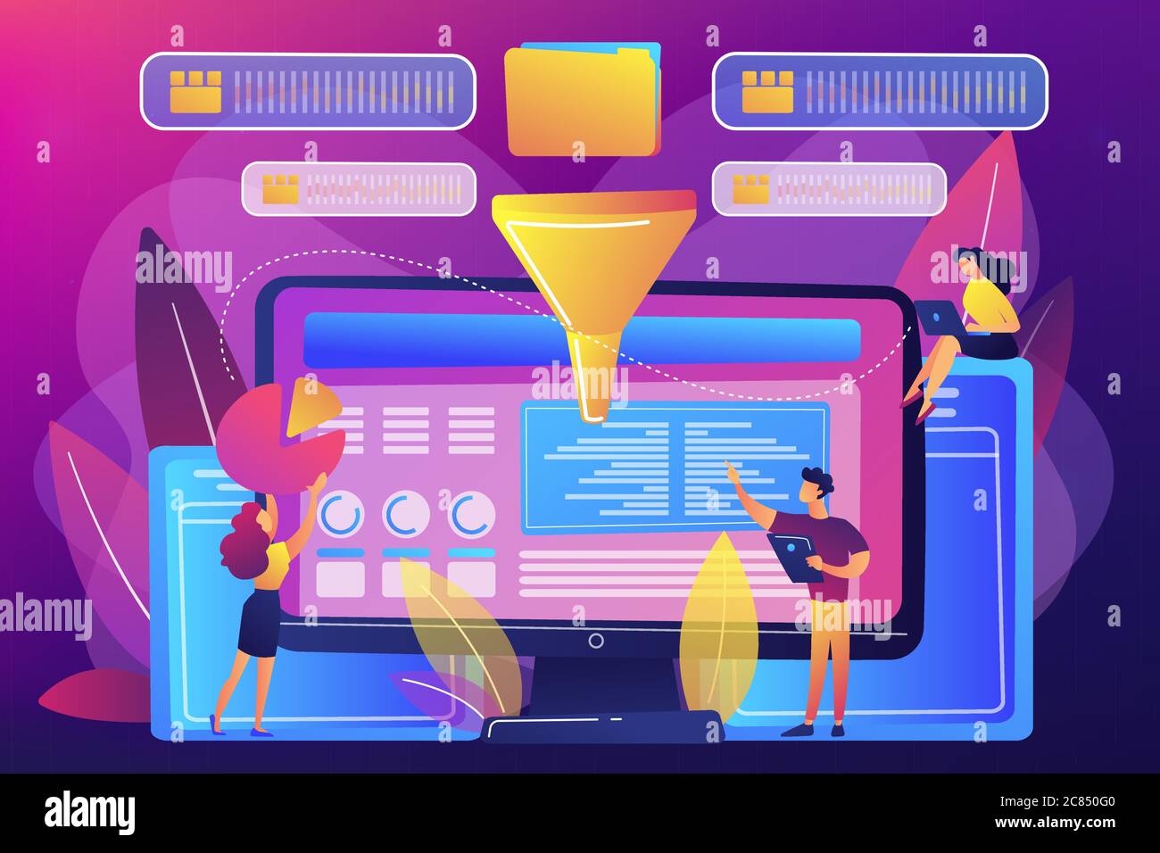 Business intelligence dashboard concept vector illustration Stock ...