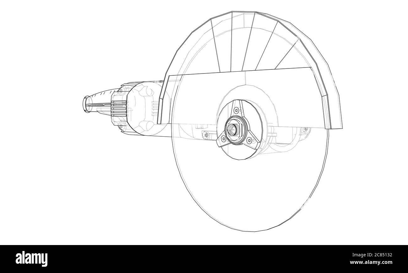 Outline electric angle grinder Stock Photo - Alamy