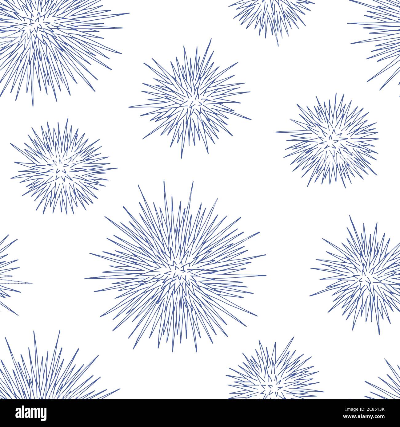 Sea urchins echinus graphic color seamless pattern background sketch ...