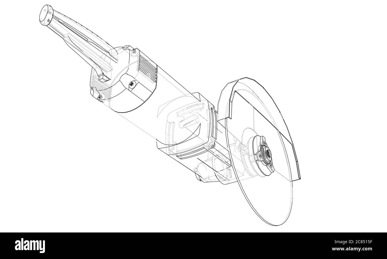 Outline electric angle grinder Stock Photo - Alamy