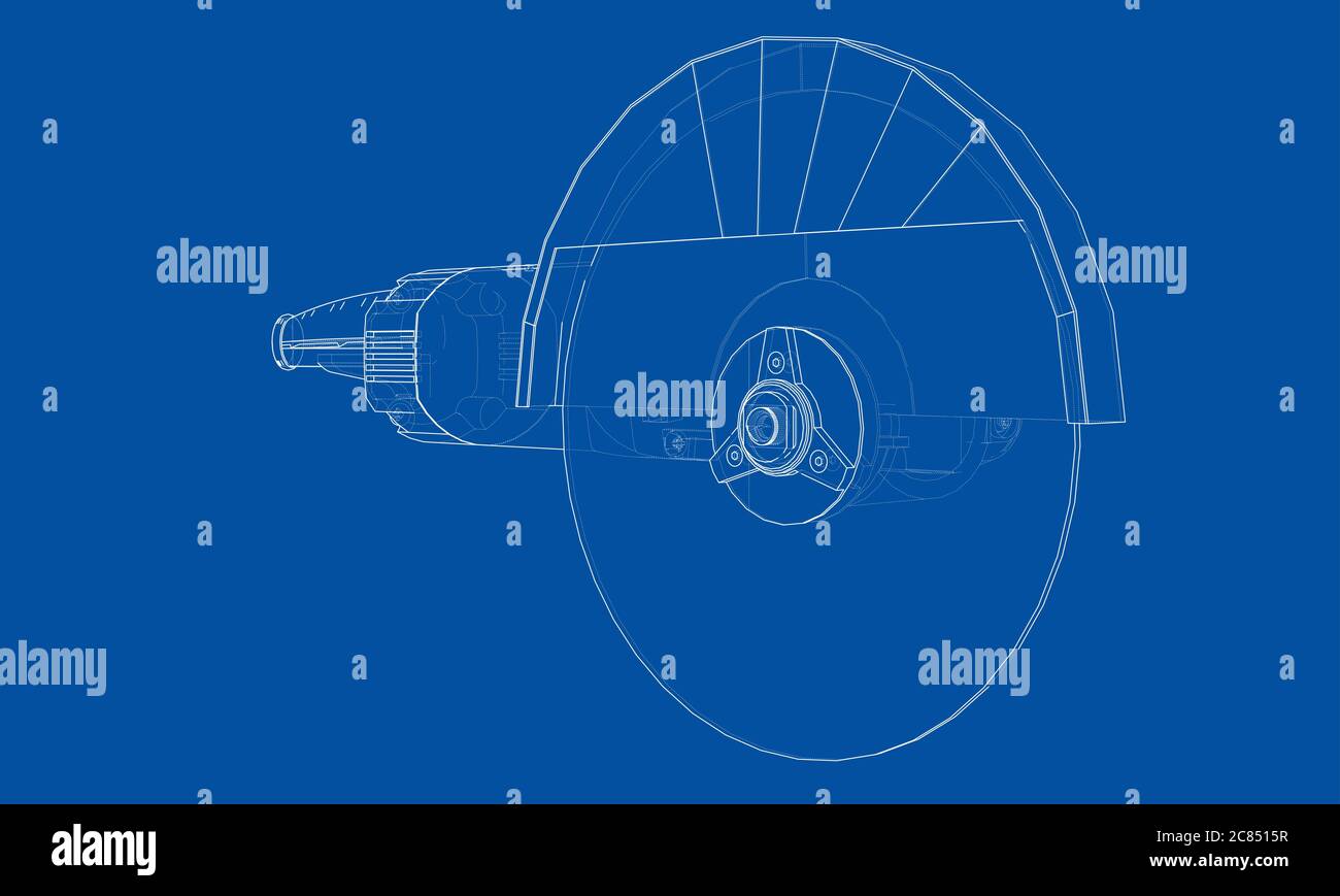 Outline electric angle grinder Stock Photo - Alamy