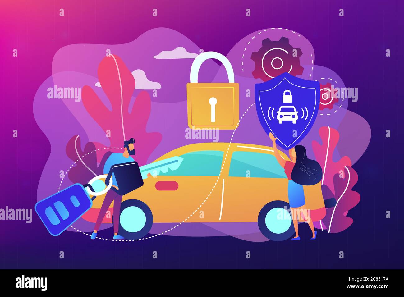 Car alarm system concept vector illustration Stock Vector Image & Art ...